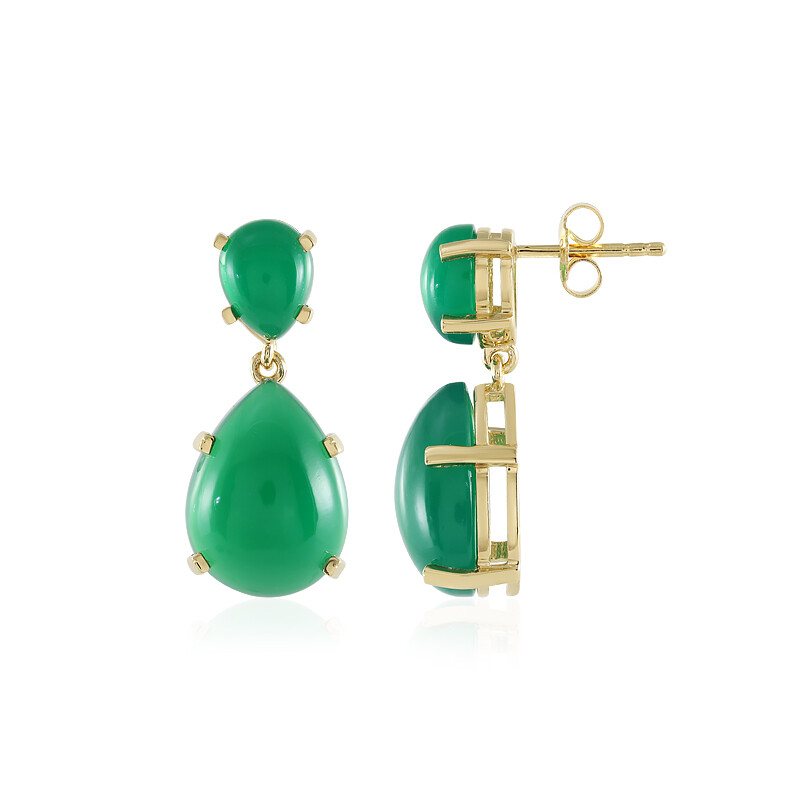 Orecchini in argento con Calcedonio Verde-3671KA | Gioielli Juwelo