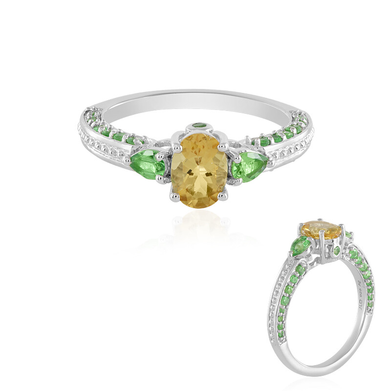 Anello in argento con Berillo Giallo-9657JJ | Gioielli Juwelo