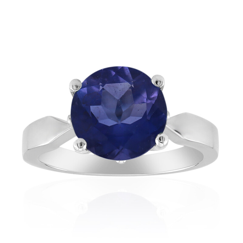 Accattivante anello d'argento con fluorite cinese cangiante di 2,983 carati